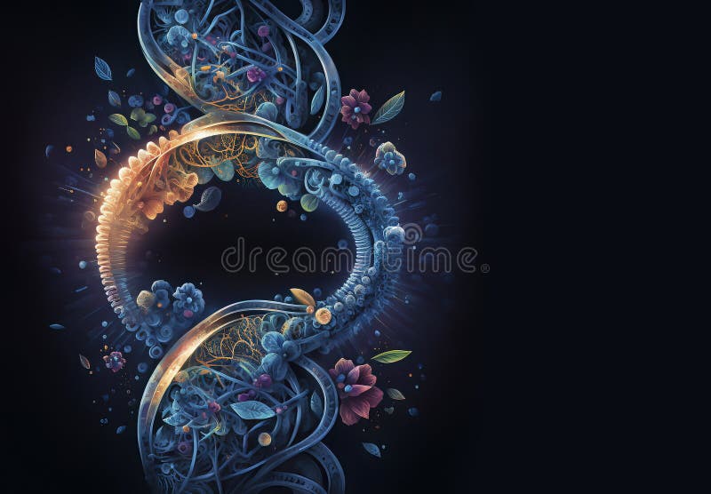 Concept Art DNA Helix with Copy Space Stock Illustration - Illustration ...
