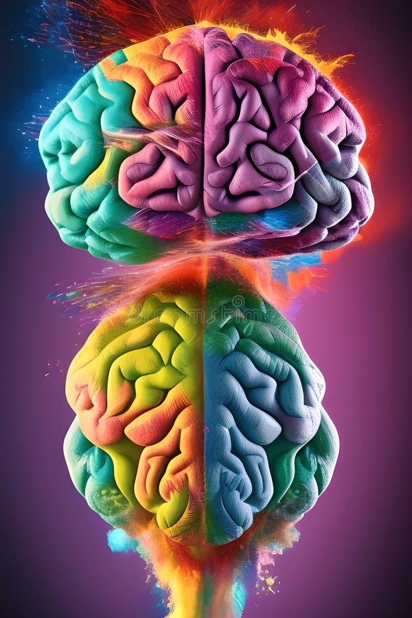 Concept Art of an Exploding White Brain Filled with Knowledge and ...