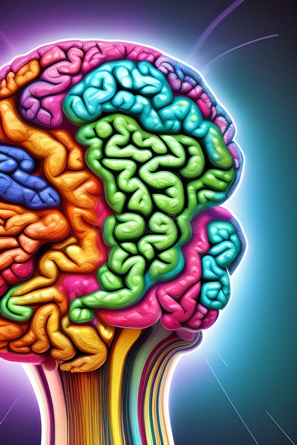 Concept Art of an Exploding White Brain Filled with Knowledge and ...