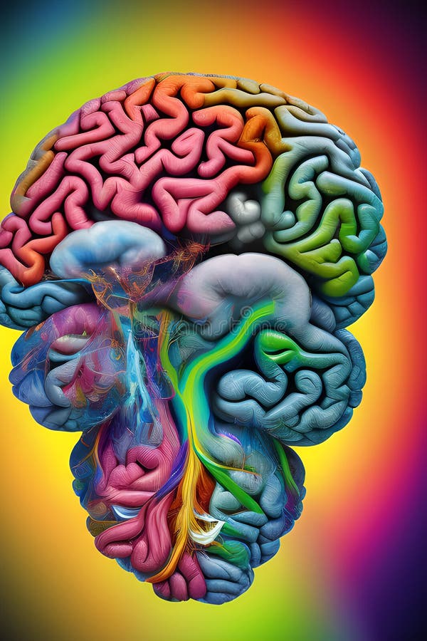 Concept Art of an Exploding White Brain Filled with Knowledge and ...