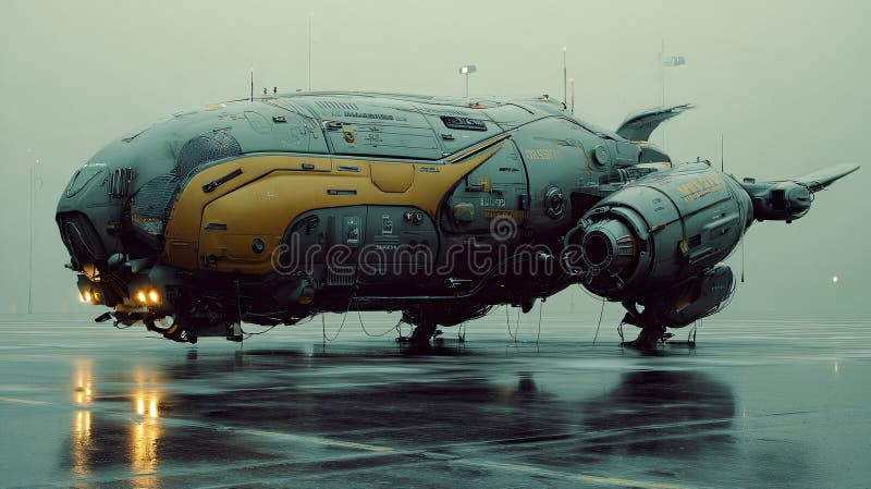 Concept Art of Futuristic Landing Base Stock Illustration ...