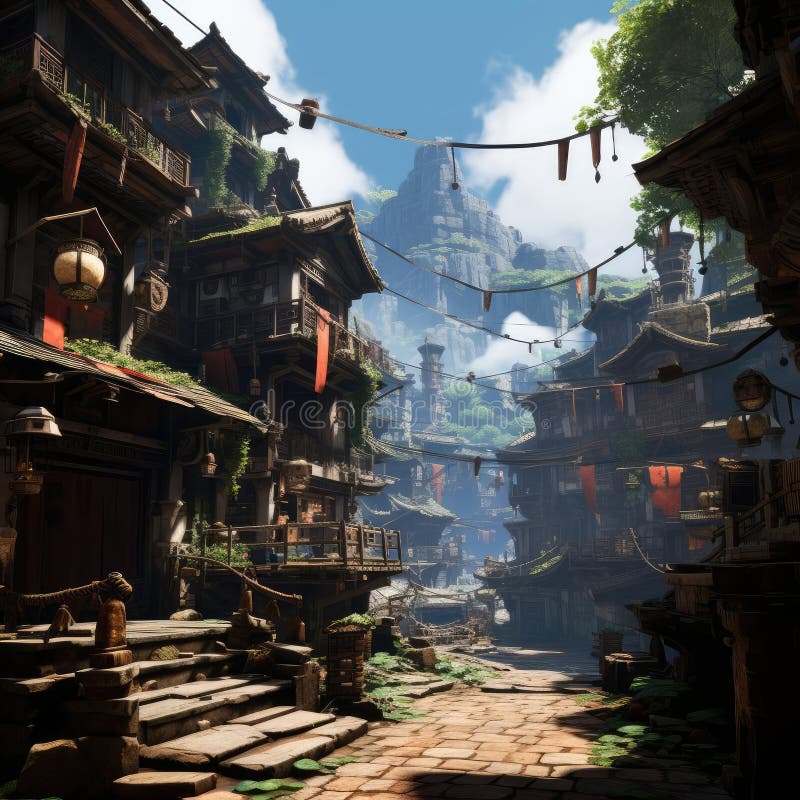 Concept Art of the Game Location Stock Illustration - Illustration of ...