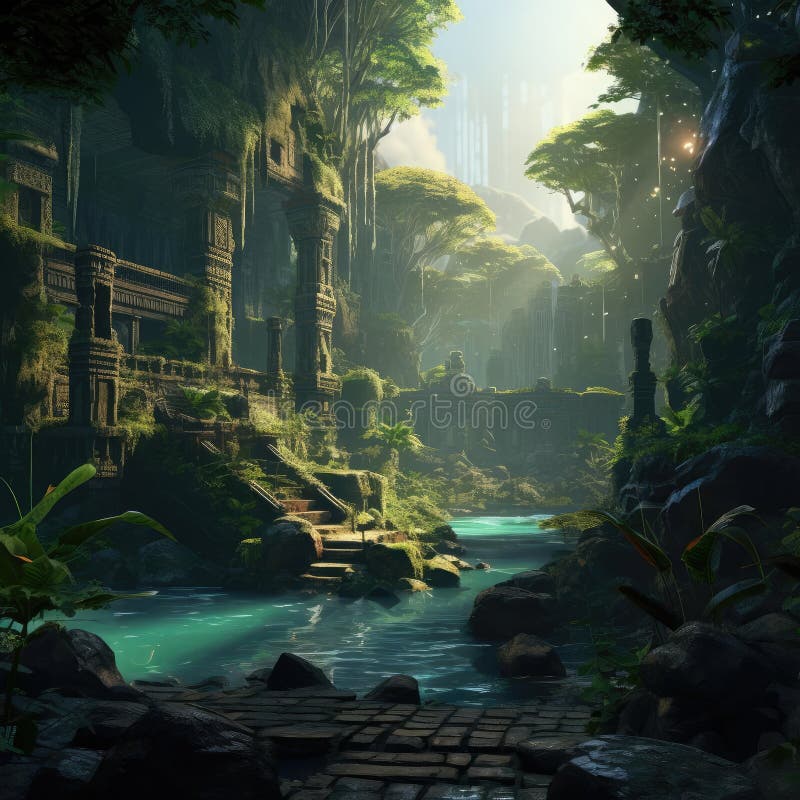Concept Art of the Game Location Stock Illustration - Illustration of ...