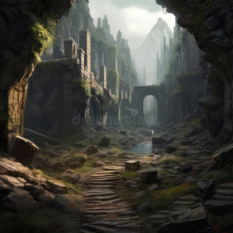 Concept Art of the Game Location Stock Illustration - Illustration of ...