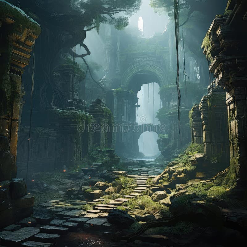 Concept Art of the Game Location Stock Illustration - Illustration of ...