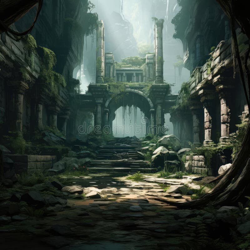 Concept Art of the Game Location Stock Illustration - Illustration of ...