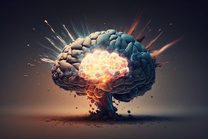 Concept Art of a Human Brain Bursting with Knowledge, Generative Ai ...