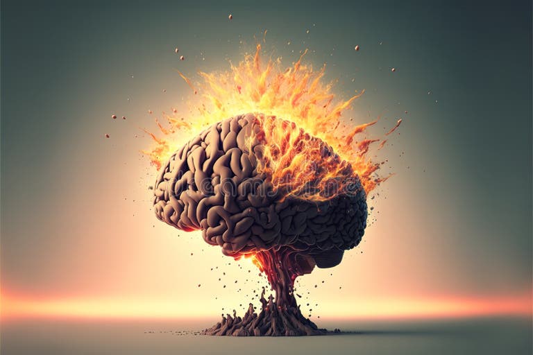 Concept Art of a Human Brain Exploding with Knowledge and Creativity ...