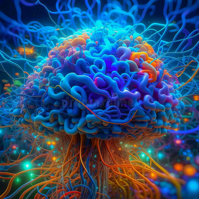 Concept Art of the Human Brain Exploding with Knowledge and Creativity ...