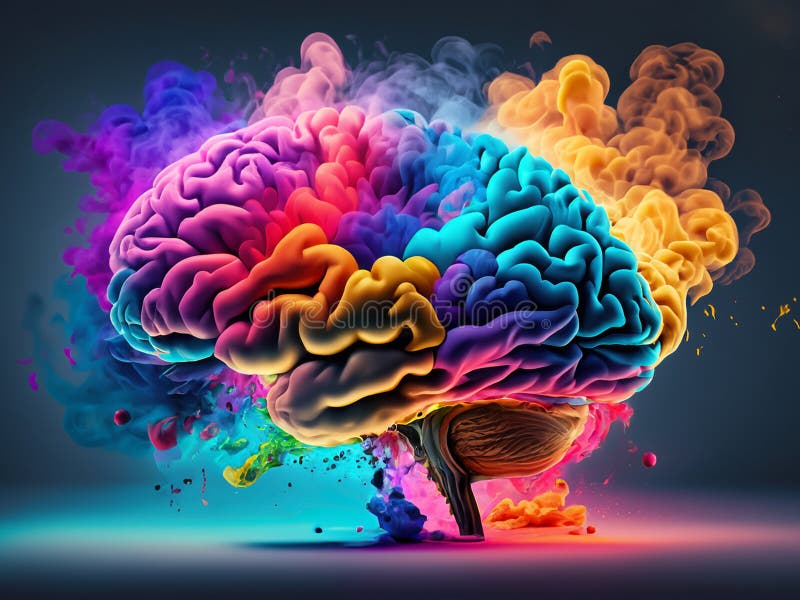 Concept Art of a Human Brain Exploding with Knowledge and Creativity ...