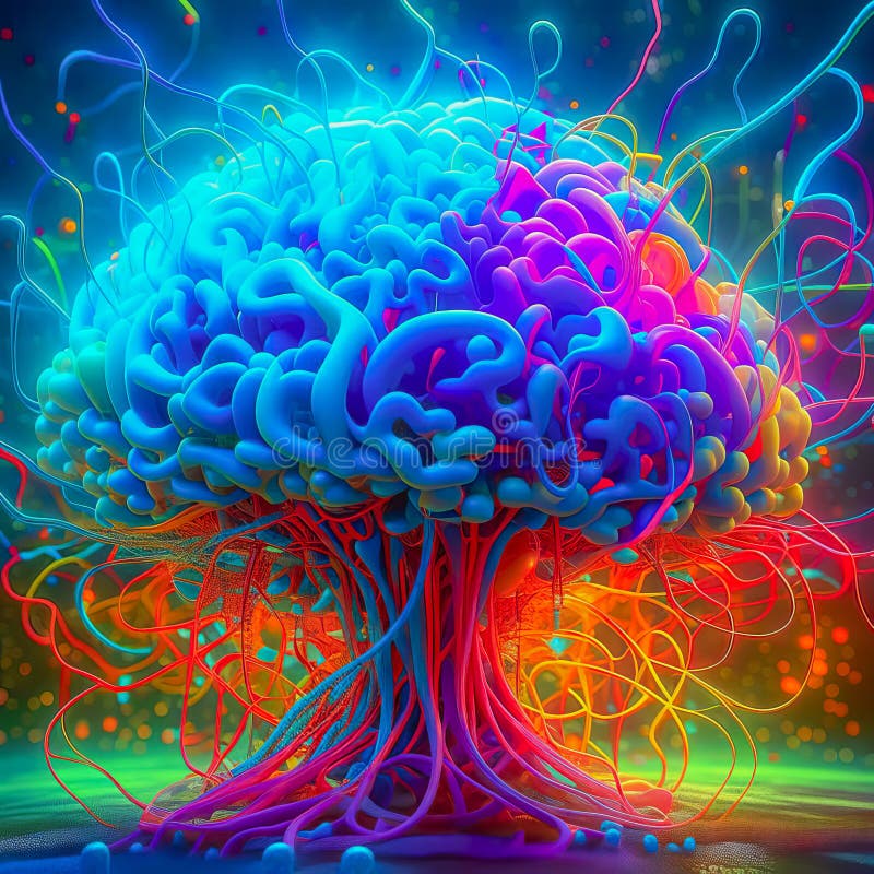 Concept Art of the Human Brain Exploding with Knowledge and Creativity ...
