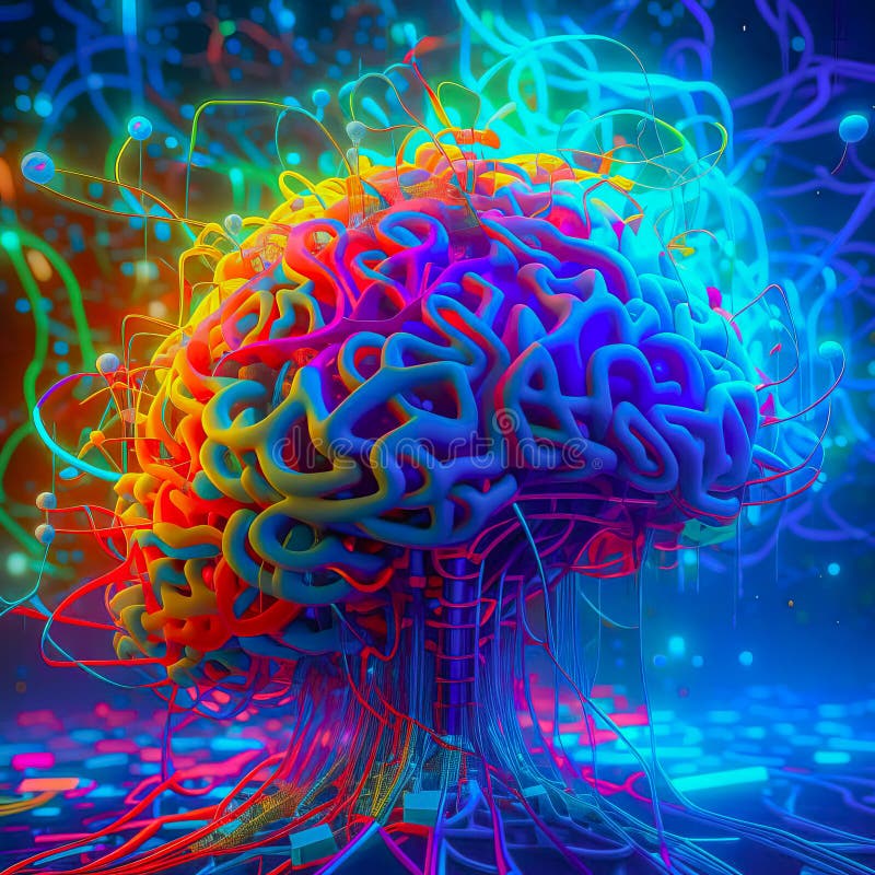 Concept Art of the Human Brain Exploding with Knowledge and Creativity ...