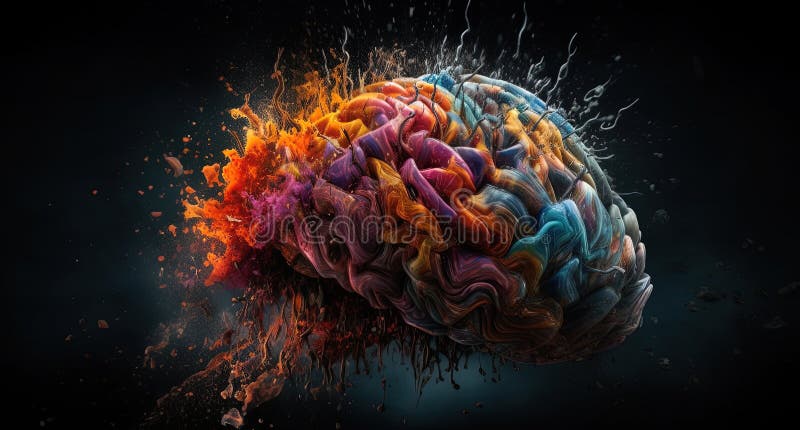 Concept Art Of A Human Brain Exploding With Knowledge And Creativity Brain Tree Stock