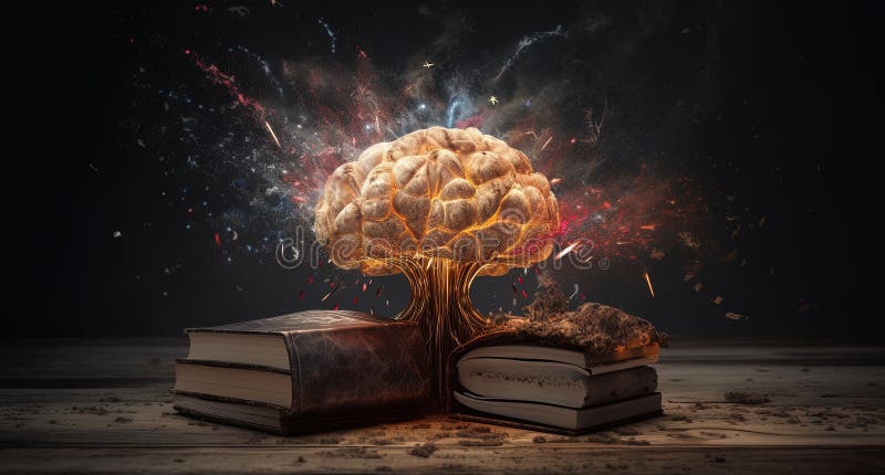 Concept Art of a Human Brain Exploding with Knowledge and Creativity ...