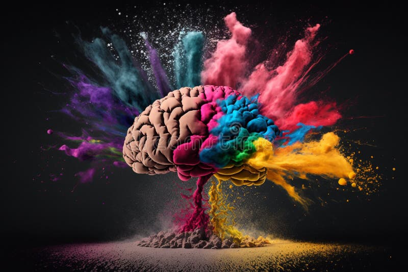 Concept Art of a Human Brain Exploding with Knowledge and Creativity ...