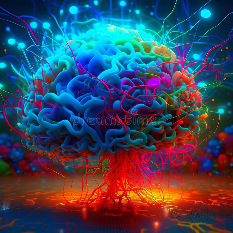 Concept Art of the Human Brain Exploding with Knowledge and Creativity ...