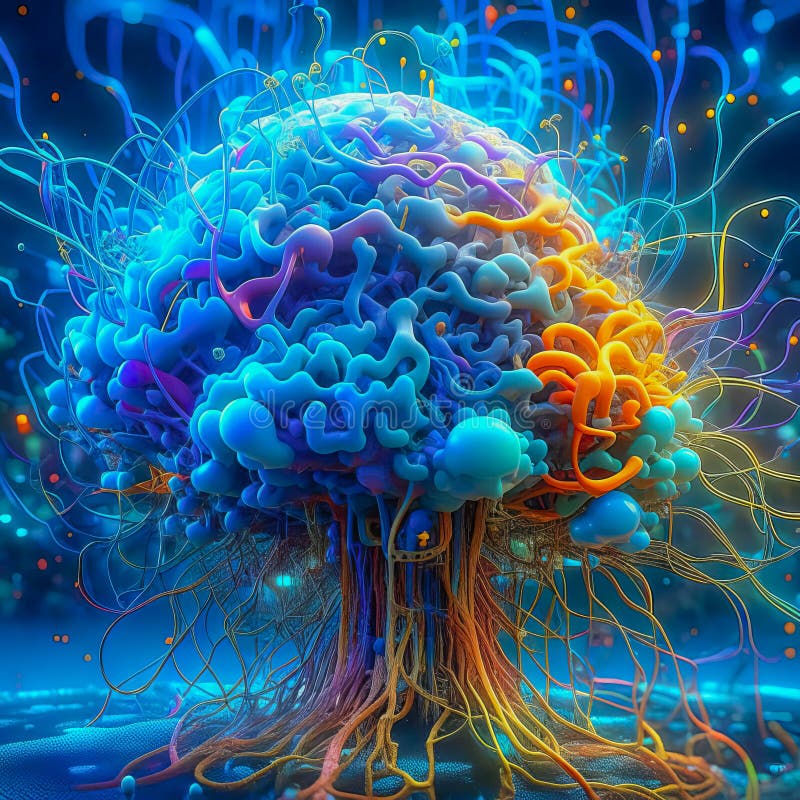 Concept Art of the Human Brain Exploding with Knowledge and Creativity ...