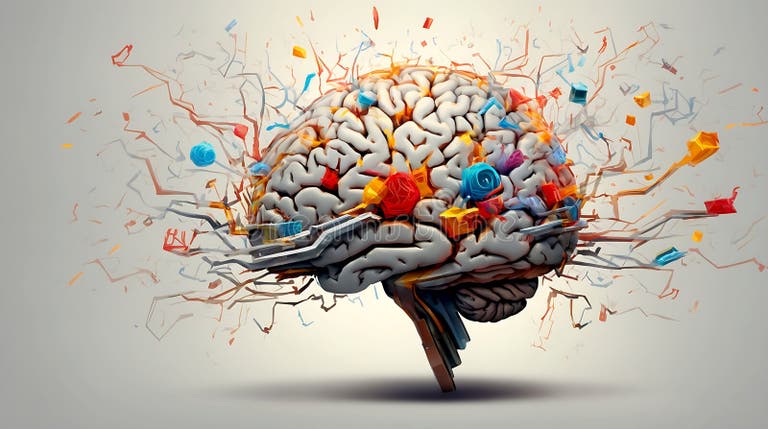 Concept Art of a Human Brain Exploding with Knowledge and Creativity ...
