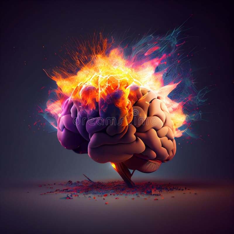 Concept Art of a Human Brain Exploding with Knowledge and Creativity ... Concept Art of a Human Brain Exploding with Knowledge and Creativity ...