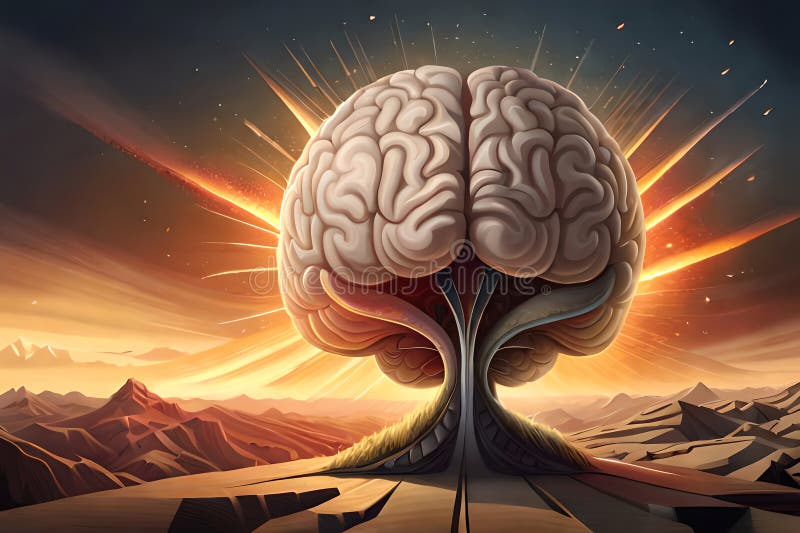 Concept Art of a Human Brain Exploding with Knowledge and Creativity ...