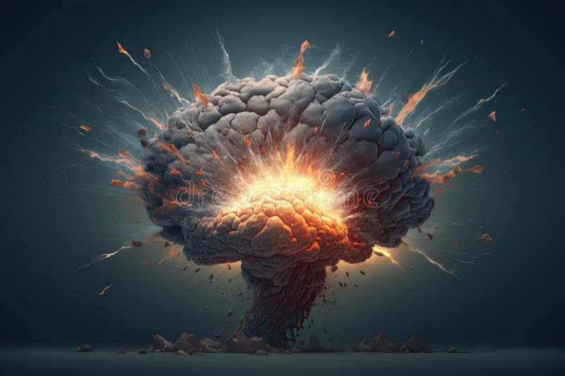 Concept Art of a Human Brain Exploding with Knowledge and Creativity ...