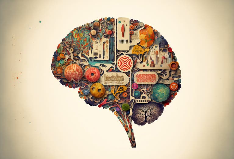 Concept Art of a Human Brain with Knowledge and Creativity. Generative ...