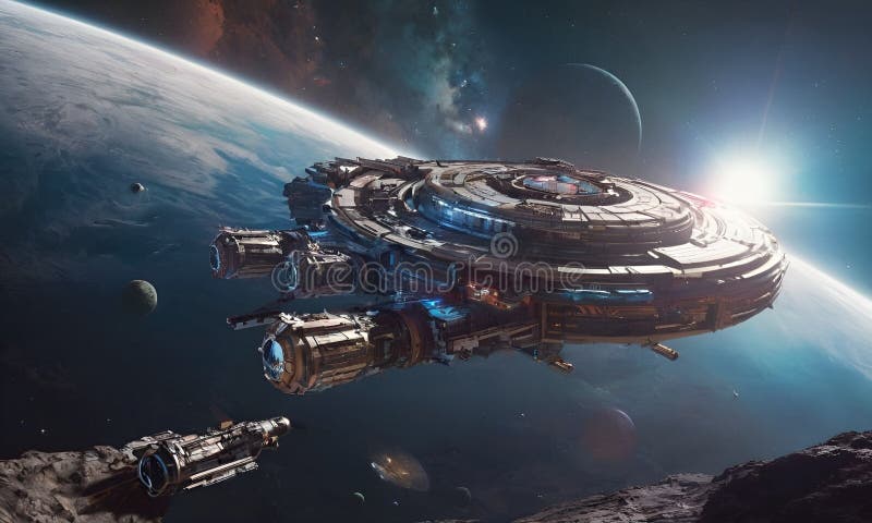 Concept Art Piece for a Space-themed Video Game with Vibrant Space ...