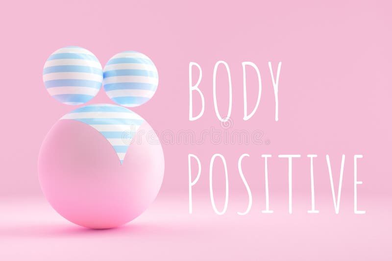 The Concept Art on the Theme of Body Positivity. 3D Illustration Stock ...