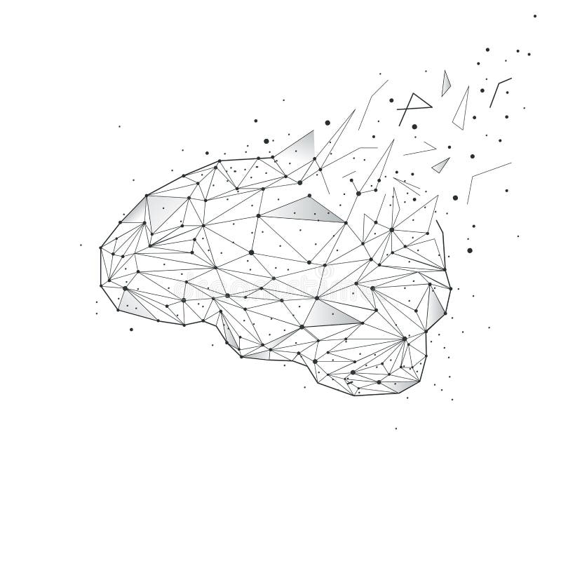 The Concept of Artificial Intelligence.Abstract Human Brain on a White ...