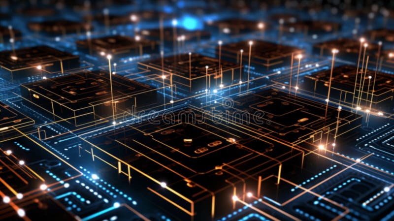 Concept of Artificial Intelligence, with Circuit Patterns, Binary Code ...
