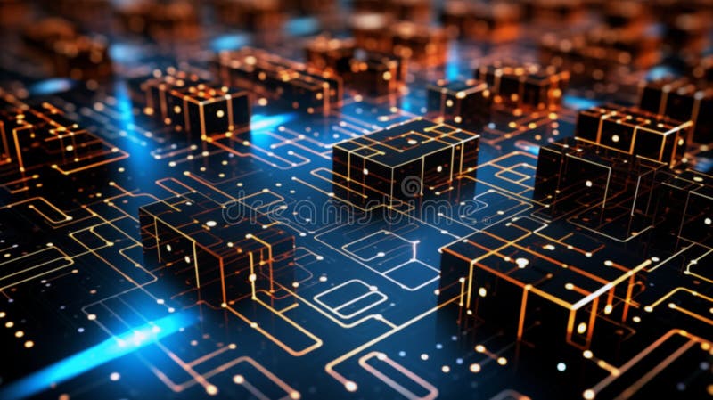 Concept Of Artificial Intelligence With Circuit Patterns Binary Code And A Neural Network