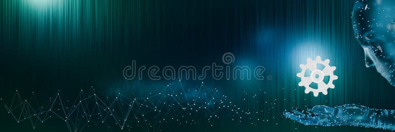 Concept of Artificial Intelligence Development. Robot in the Form of a ...