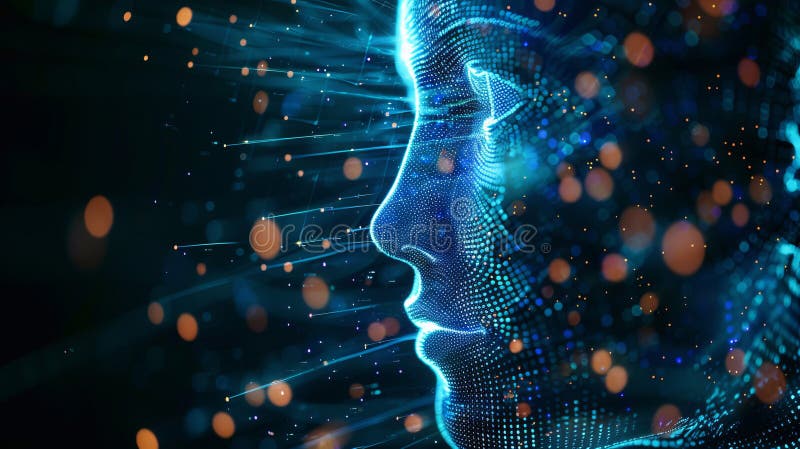 Concept of Artificial Intelligence. Human Face Stock Illustration ...