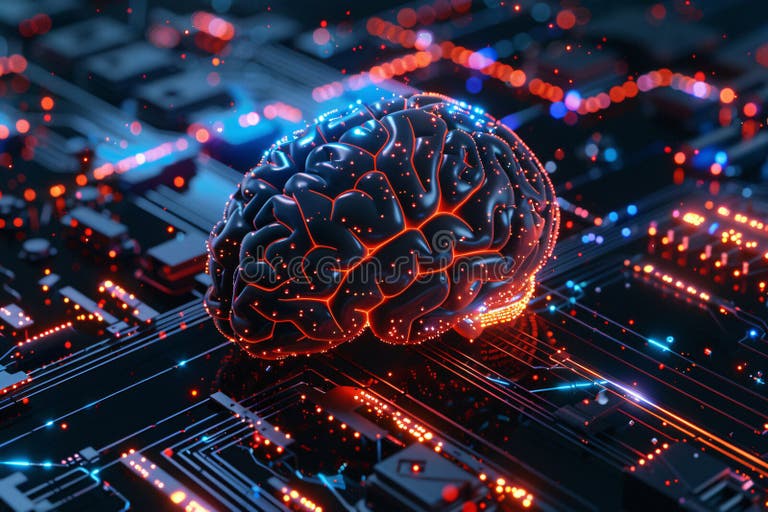 Concept for Artificial Intelligence Neural Networks Brain Stock Illustration - Illustration of ...