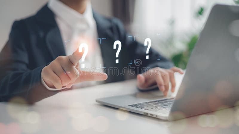 Concept of Ask, Answer, Business FAQ, Thinking, and Wondering. Question ...