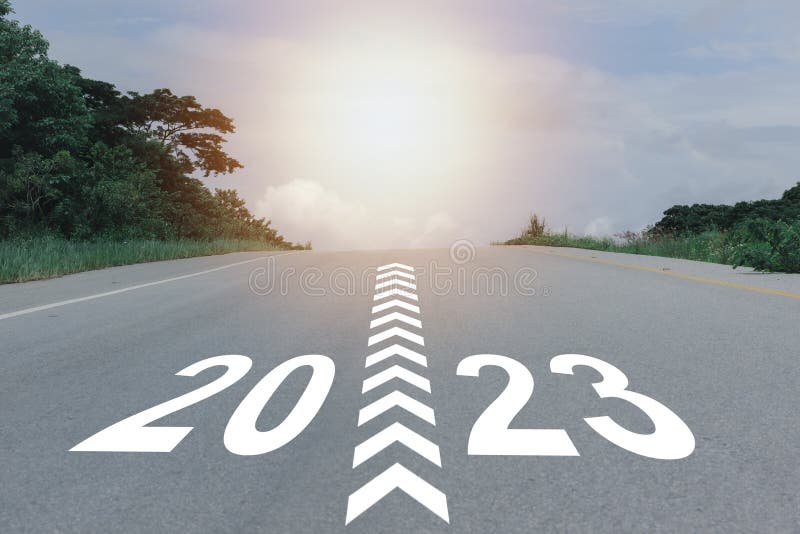 2023, Concept on the Asphalt Road, Plan for Future, Optimistic ...