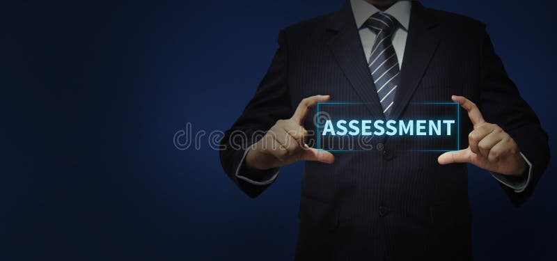 Assessment Text in Digital Format with Business Person, Assessment ...