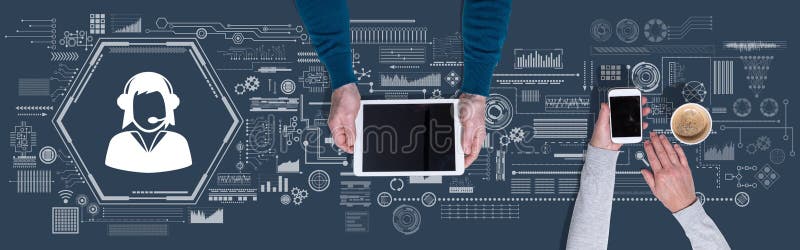 Concept of assistance stock image. Image of mobile, support - 261610453