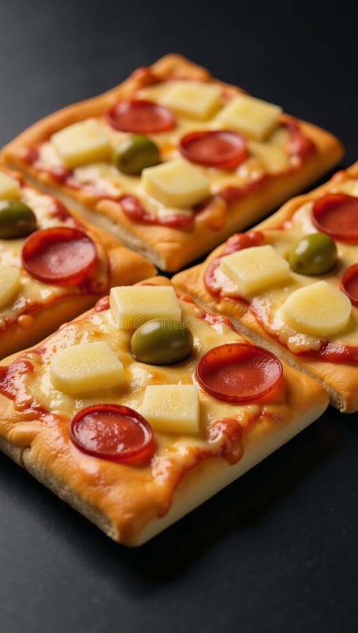Assorted Pizza Square Designs with Various Toppings for a Delicious ...