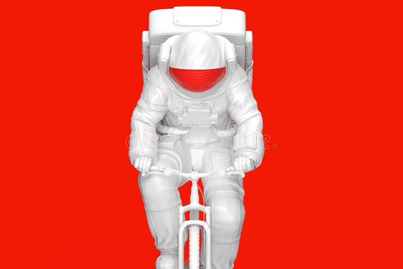 Concept of Astronaut Riding Bicycle. 3D Illustration Stock Illustration ...