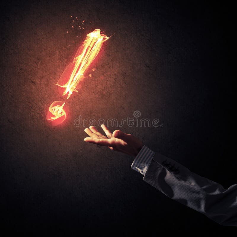 Concept of Attention or Punctuation with Burning Exclamation Mar Stock ...