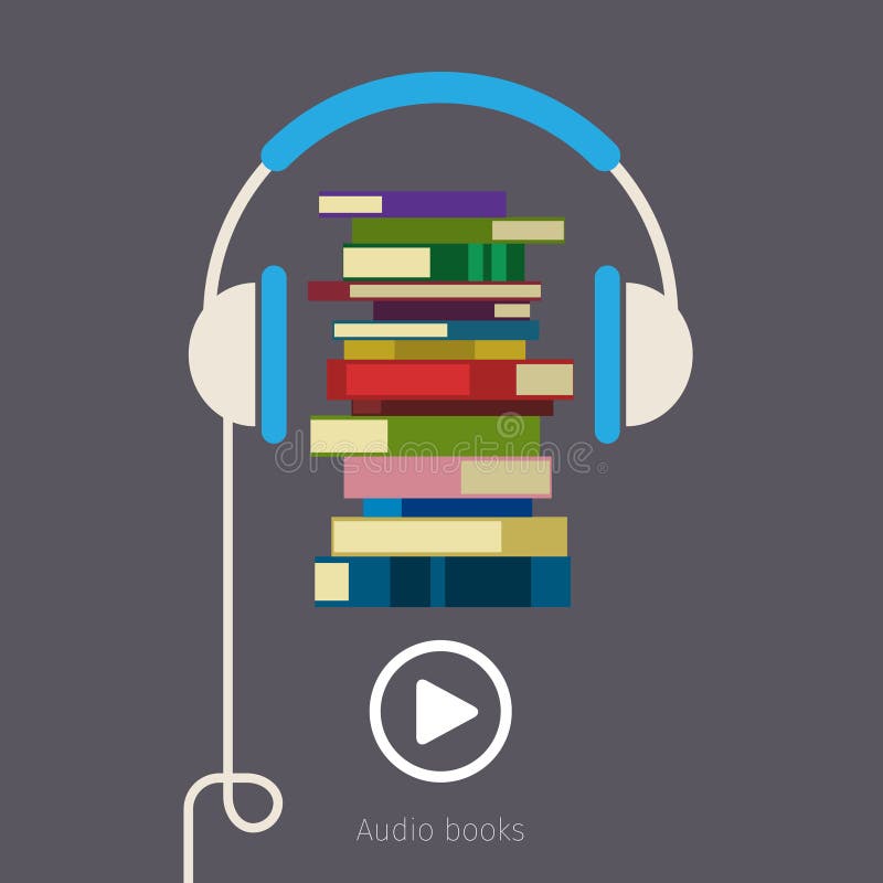Concept of audio book stock vector. Illustration of book - 68726737