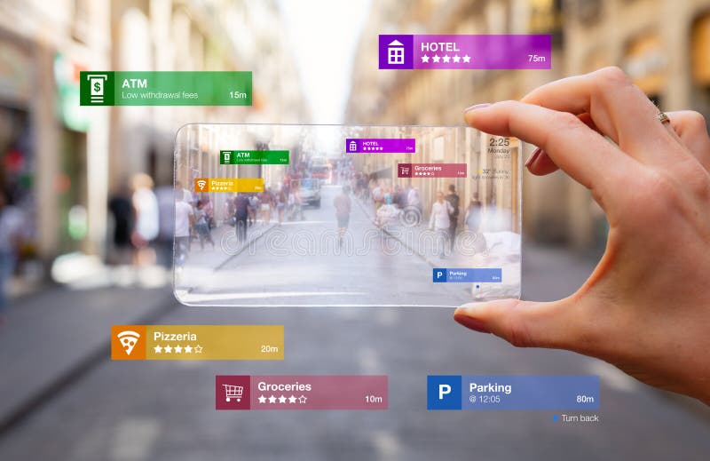 Concept of Augmented Reality Technology Being Used on Futuristic Tech ...