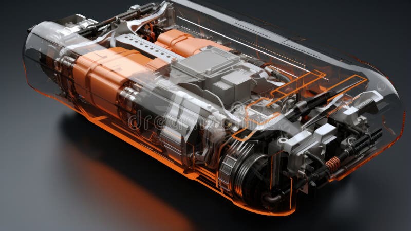 Concept of Authentic Electric Car Engine Chassis Prototype. Industrial ...