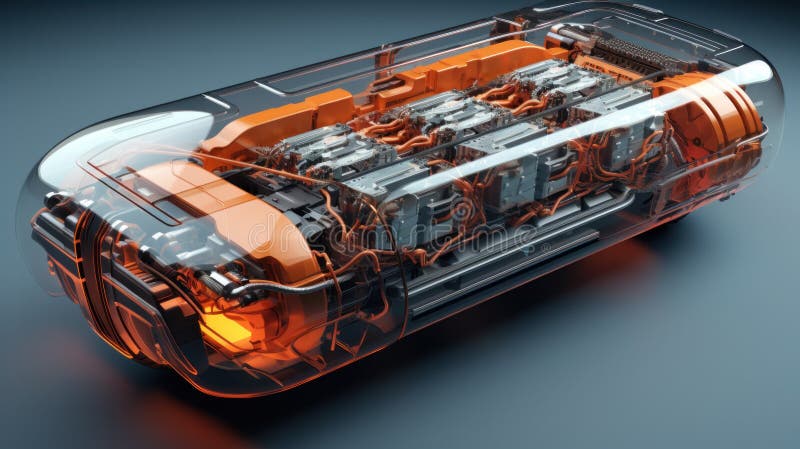 Concept of Authentic Electric Car Engine Chassis Prototype. Industrial ...