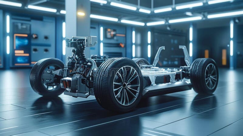 Concept of Authentic Electric Car Platform Chassis Prototype Standing ...