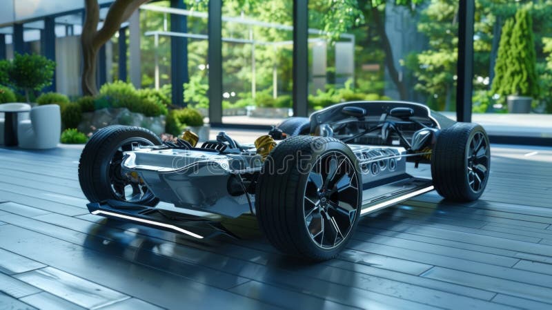 Concept of Authentic Electric Car Platform Chassis Prototype Standing ...