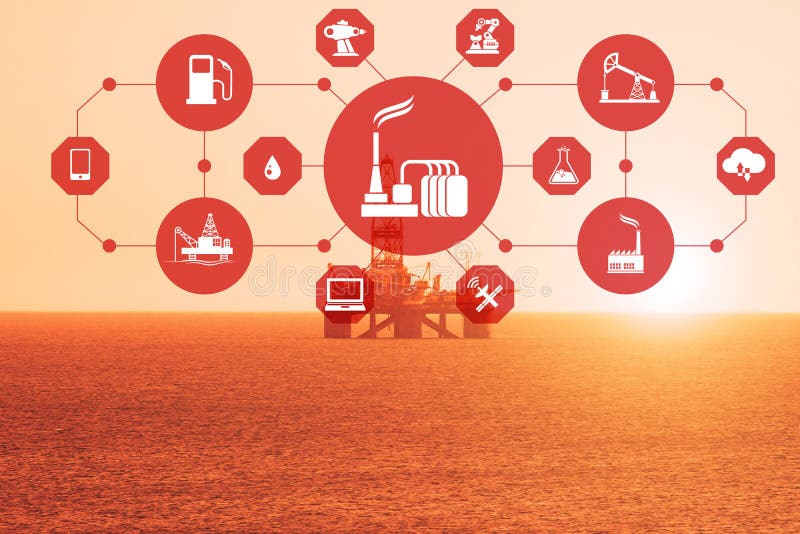 Concept of Automation in Oil and Gas Industry Stock Image - Image of ...