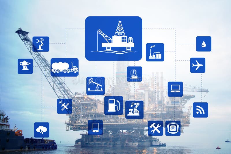 Concept of Automation in Oil and Gas Industry Stock Image - Image of ...