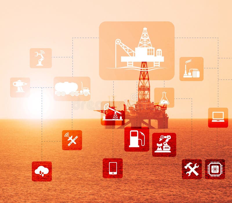 Concept of Automation in Oil and Gas Industry Stock Image - Image of ...